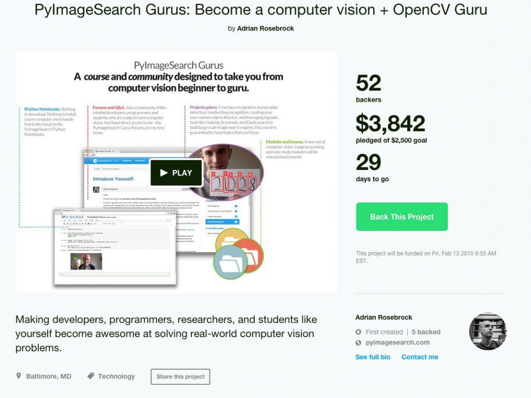 25 minutes later...PyimageSearch Gurus is FULLY FUNDED! - PyImageSearch